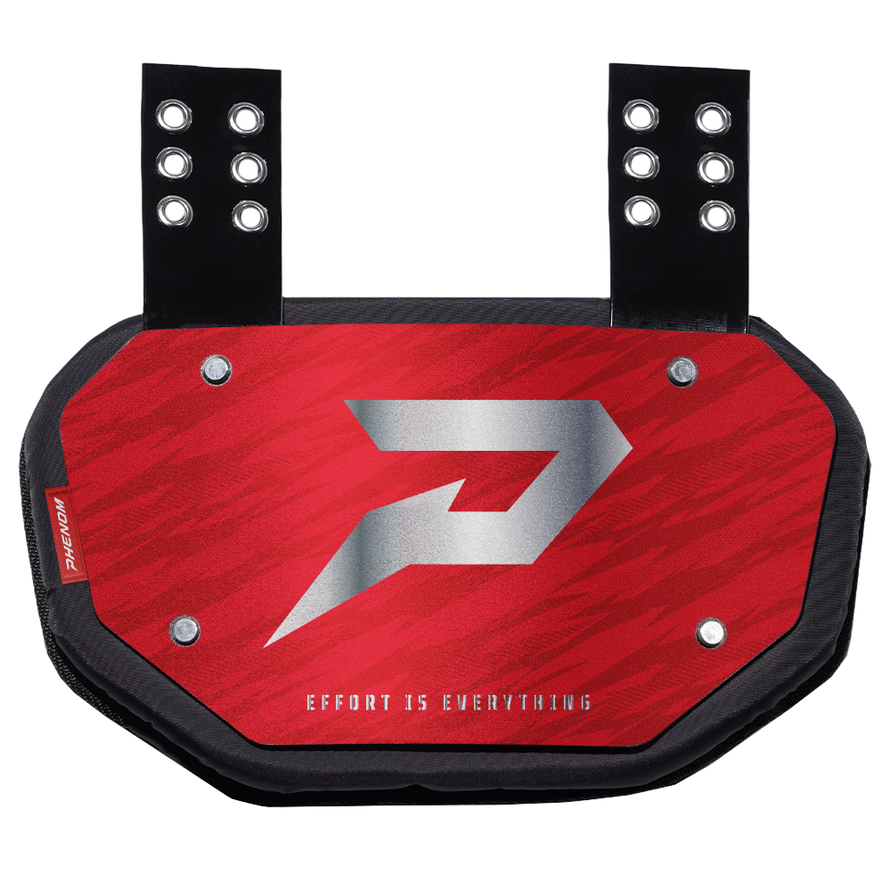 Phenom Elite Football Back Plate - Red with Chrome P Logo — Phenom ...